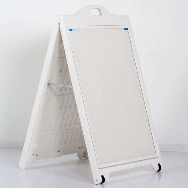M&T Displays Two-Sided Street Sign Poster W/ Lens 24x36 White A-Frame ...