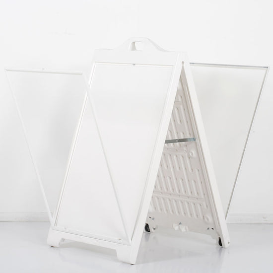 M&T Displays Two-Sided Street Sign Poster W/ Lens 24x36 White A-Frame ...