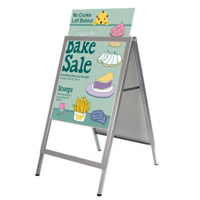 30" x 40" Slide-In A-Frame Sidewalk Sign, Silver – Braeside Displays